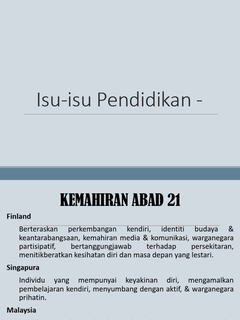 Isu-Isu Pendidikan | PDF