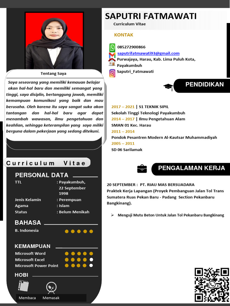 CV Saputri Fatmawati: Teknik Sipil dan Pengalaman Kerja | PDF