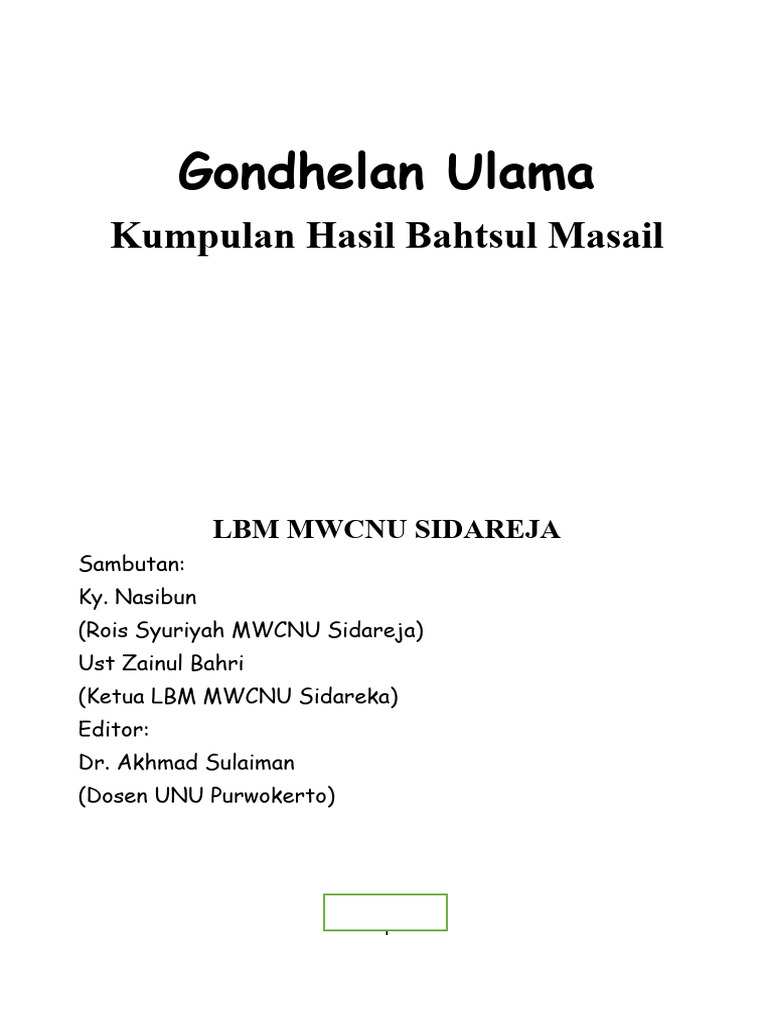 Kumpulan Bahtsul Masail | PDF