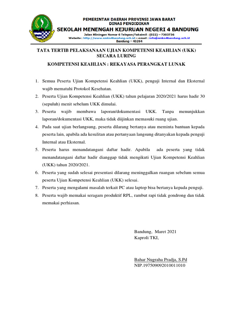 Tata Tertib UKK Rekayasa Perangkat Lunak | PDF | Karier & Perkembangan