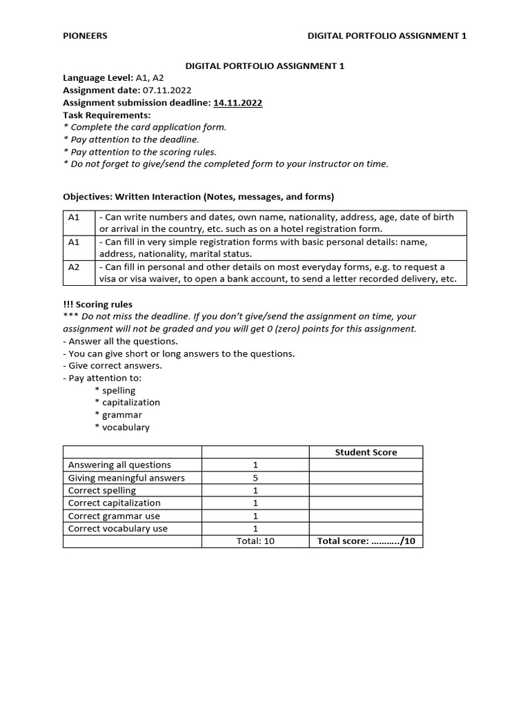 PIONEERS Digital Portfolio Assignment 1 | PDF
