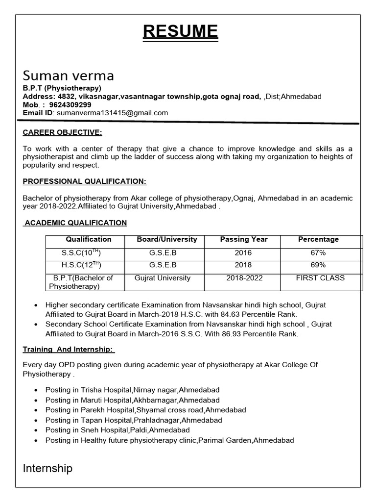 Verma Suman Resume | PDF