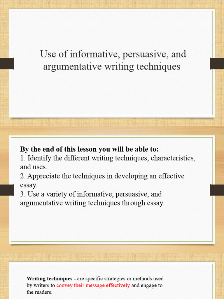 Use of Informative, Persuasive, and (Autosaved) | PDF | Essays | Evidence