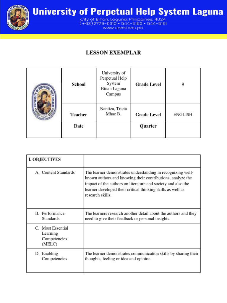 4a's Lesson exemplar | PDF