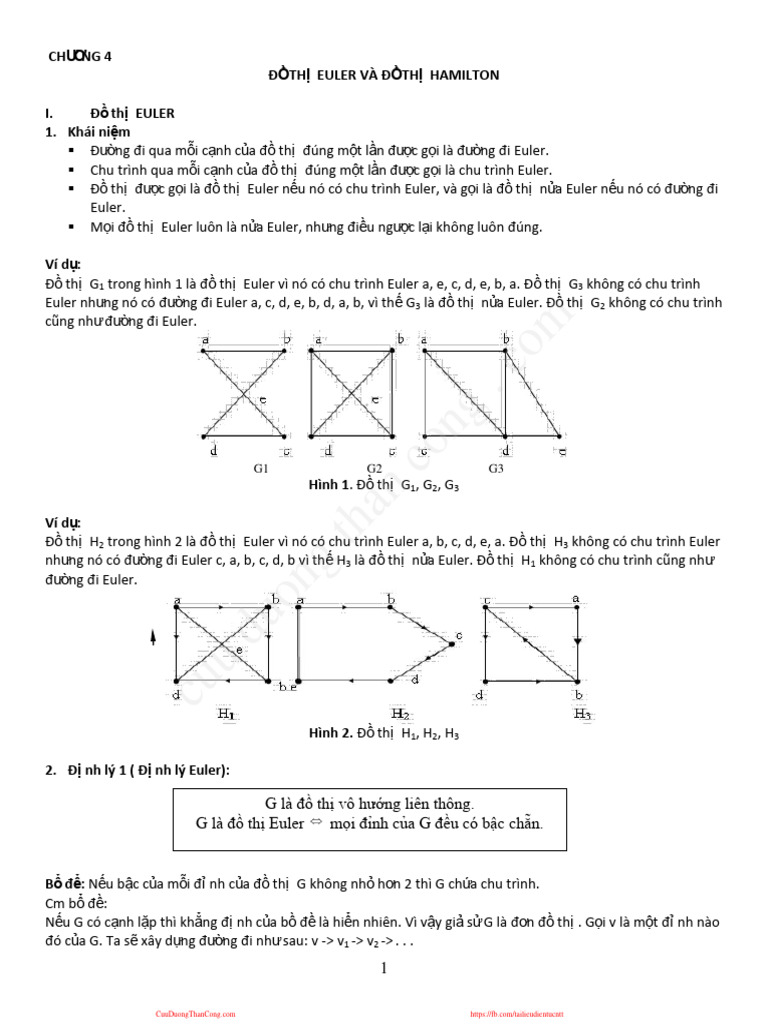 Toan-Roi-Rac - Chuong-4 - Do-Thi-Euler-Va-Do-Thi-Hamilton - (Cuuduongthancong - Com) | PDF