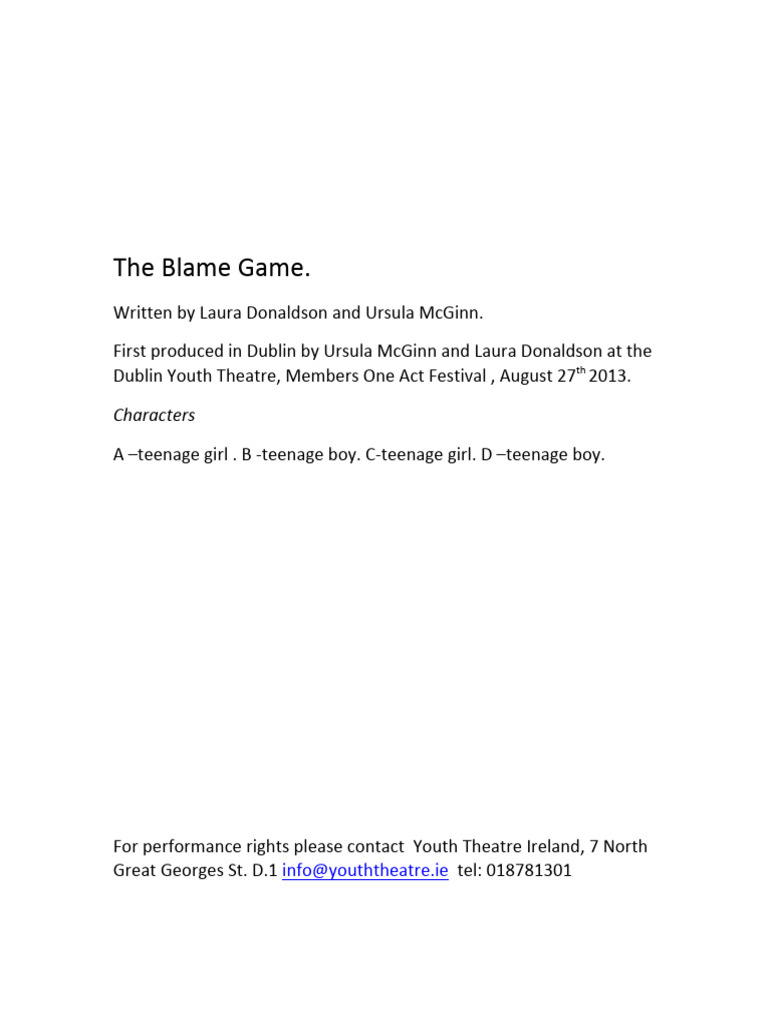 The Blame Game - Full | PDF