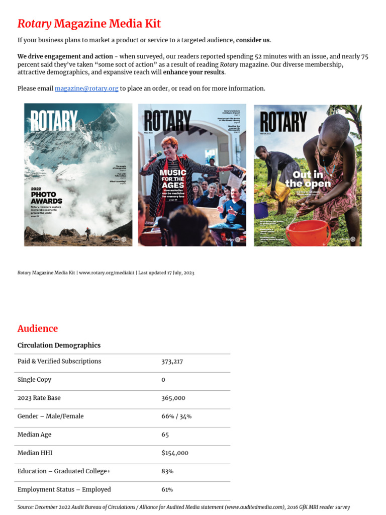 Rotary Magazine Media Kit | PDF