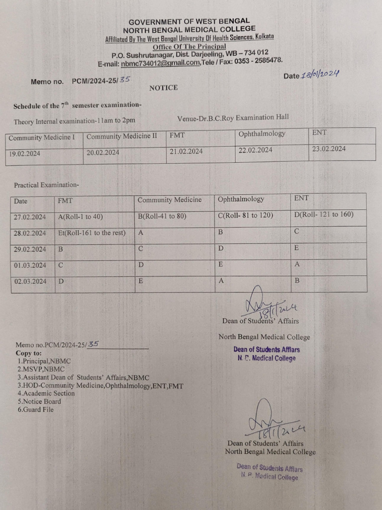 7th Sem Routine | PDF