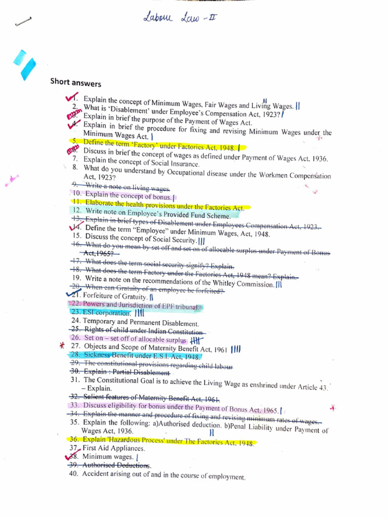 Labour Law Questions | PDF