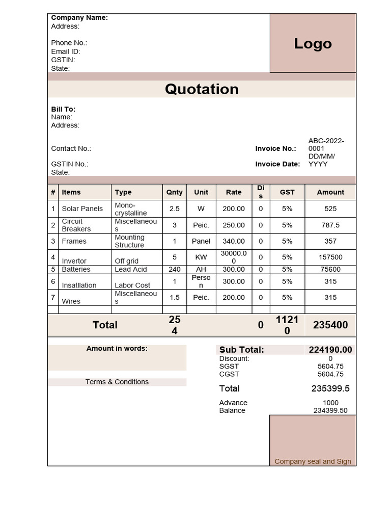 Solar-Quotation-Format-05 | PDF