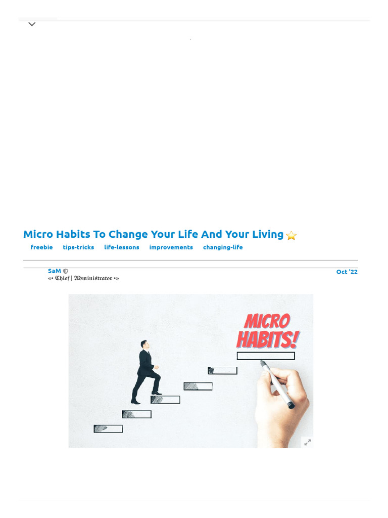 Micro Habits To Change Your Life and Your Living - Life Lesson | PDF ...