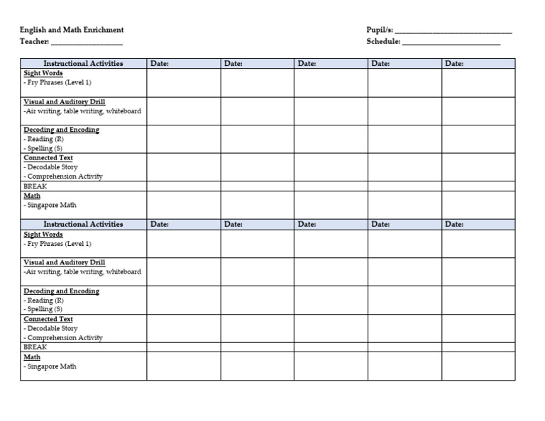 Enrichment Lesson Plan-template | PDF