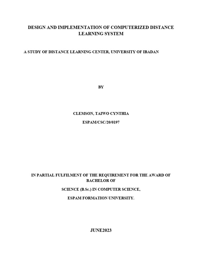 Distance Learning System | PDF