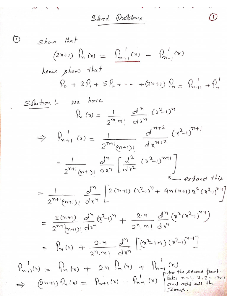 Solved problems-Legendre Polynomials | PDF Solved problems-Legendre Polynomials | PDF