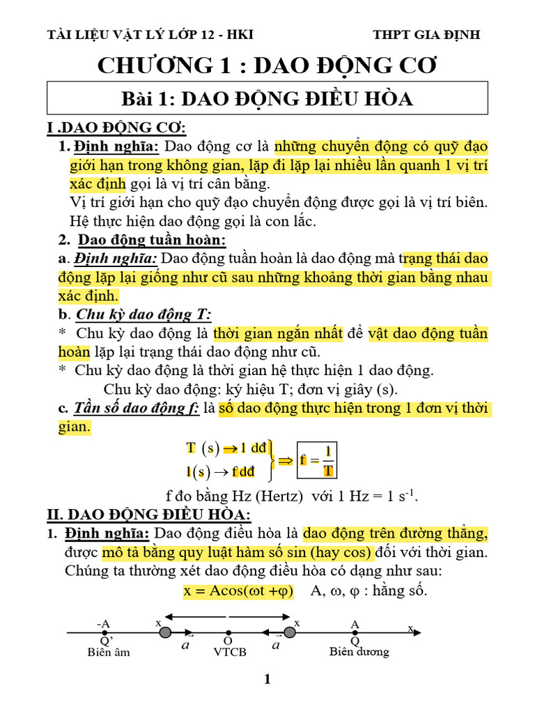 GK 12 - HKI - Chuong I | PDF