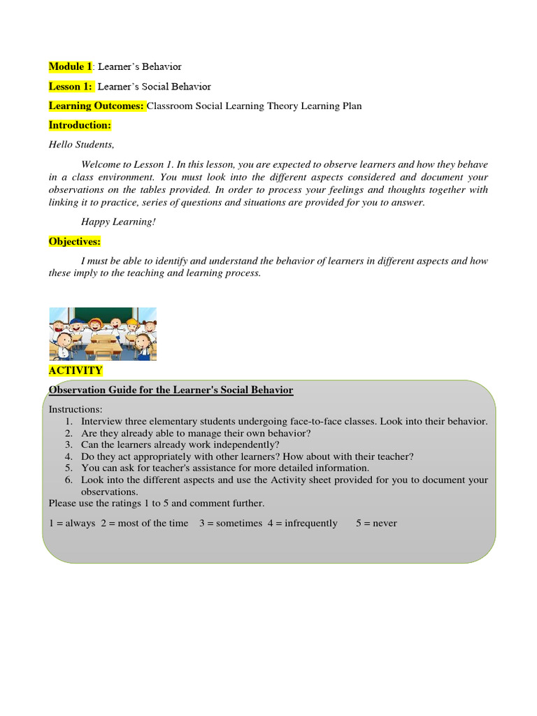Ofiasa Jaycel Marie R Module 1 - FS 100 Elementary | PDF | Learning ...