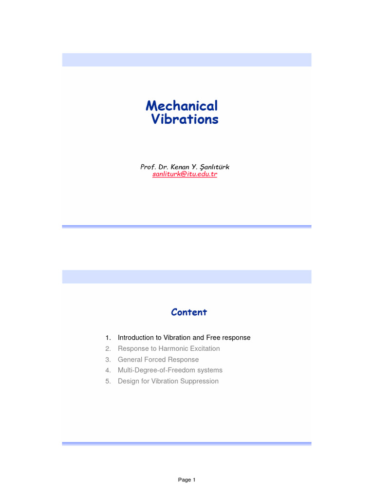 Lecture 1c | PDF | Damping | Continuum Mechanics