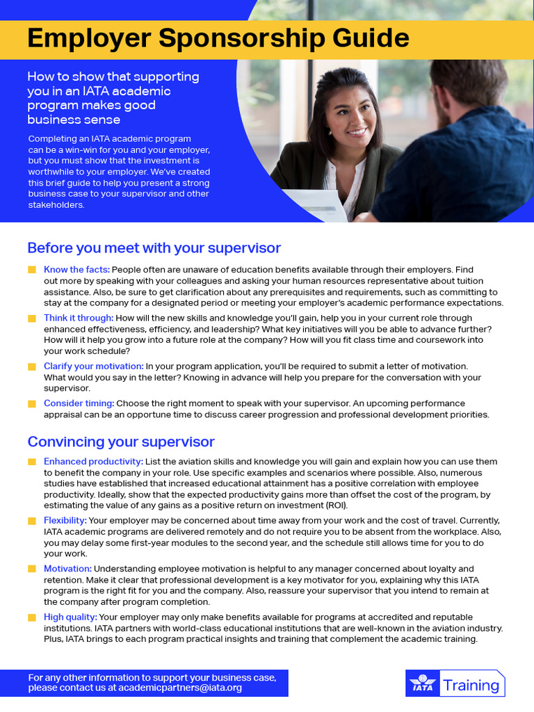 Employer Sponsorship Guide IATA | PDF | Employment | Employee Retention