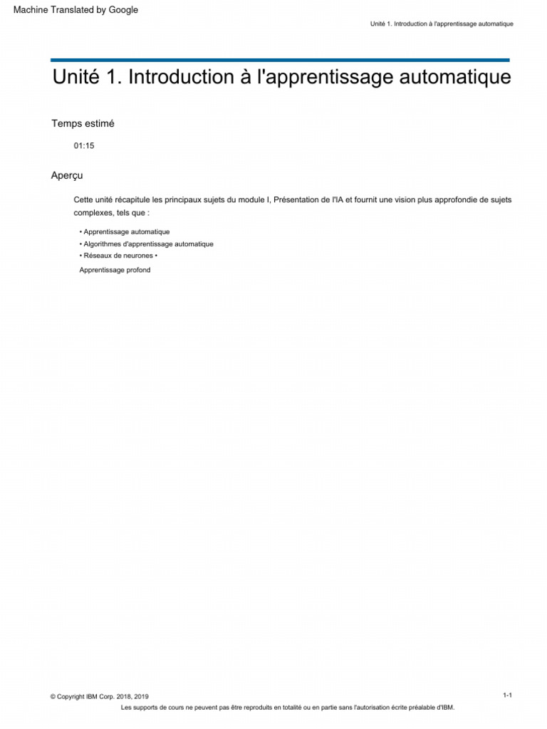 Chapitre 1 Introduction To Machine Learning 1 | PDF | Ordinateurs