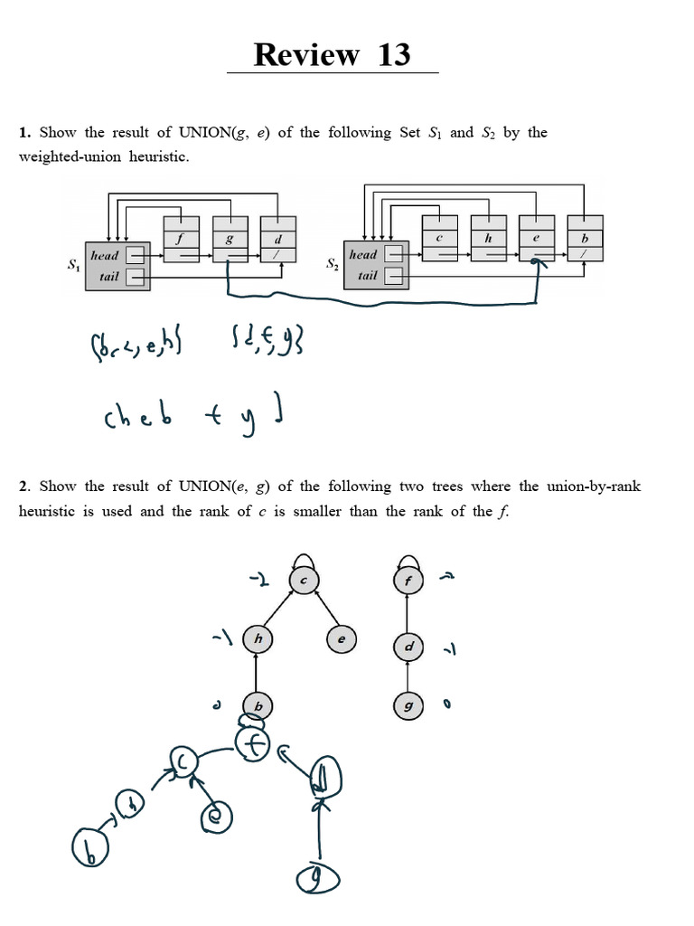 Review 13 Disjoint Sets | PDF