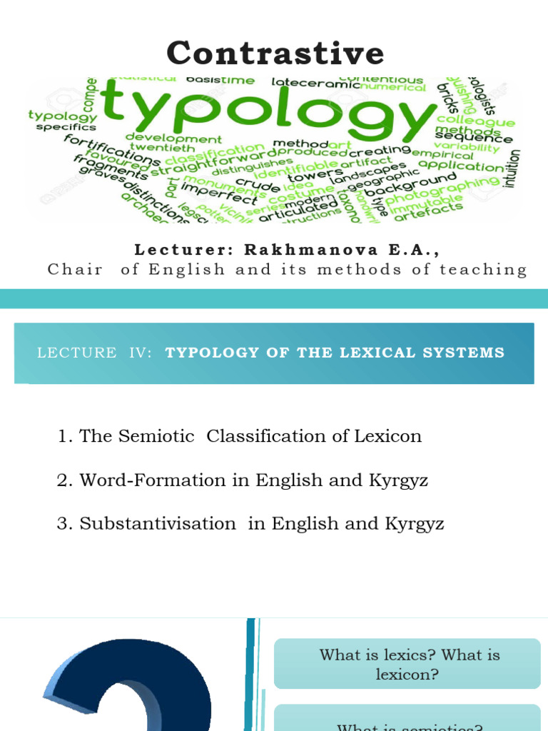 Lecture 4-Typ | PDF | Noun | English Language