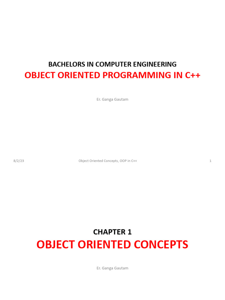 Chapter 1. Object Oriented Concepts | PDF | Object Oriented Programming | Inheritance (Object ...