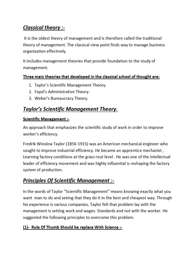 Taylors Scientific Management 1 Download Free Pdf Employment Business