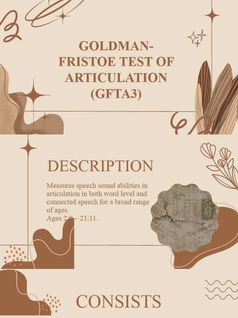 GFTA-3: Articulation Assessment Guide | PDF
