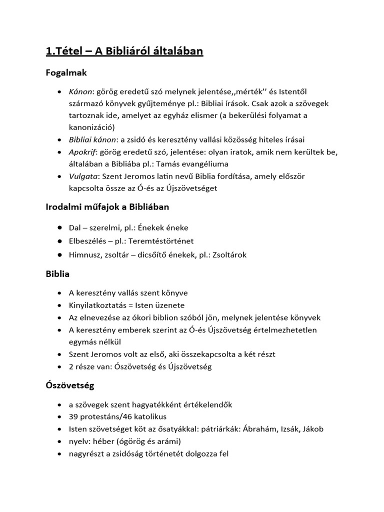 2023 Hittan Vizsga - 1.tétel | PDF