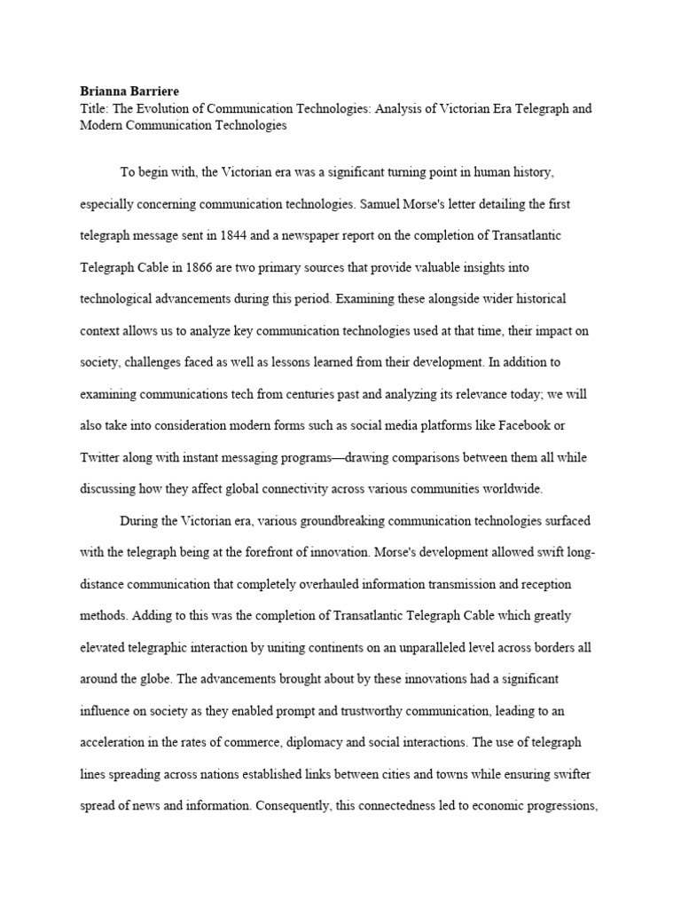 Evolution of Communication Technologies | Download Free PDF ...