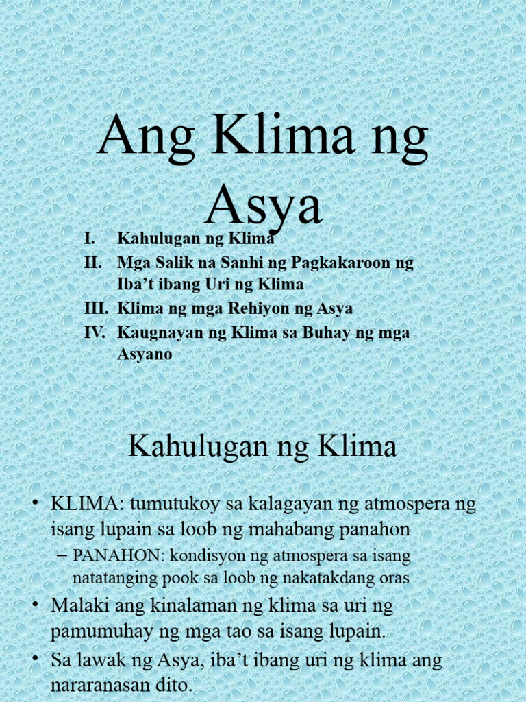 g7 Ang Klima Ng Asya | PDF
