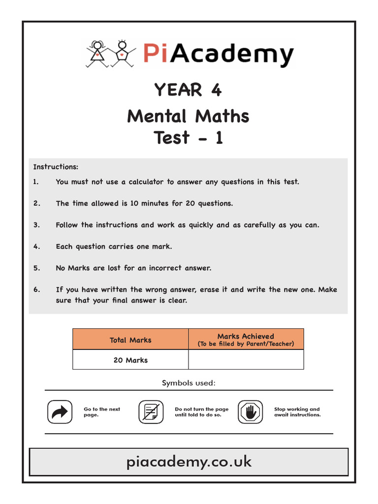 Year 4 Mental Maths Assessment 1 Kpi | PDF