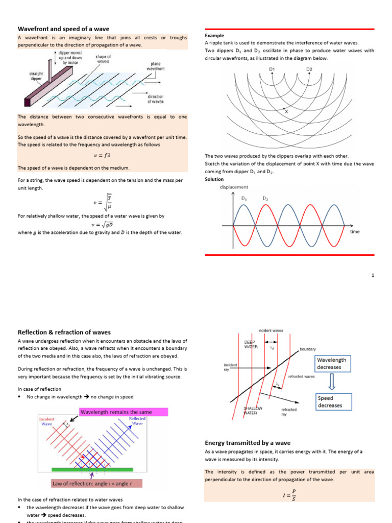 Wavefronts, Speed, and Wave Behavior | PDF | Waves | Wavelength