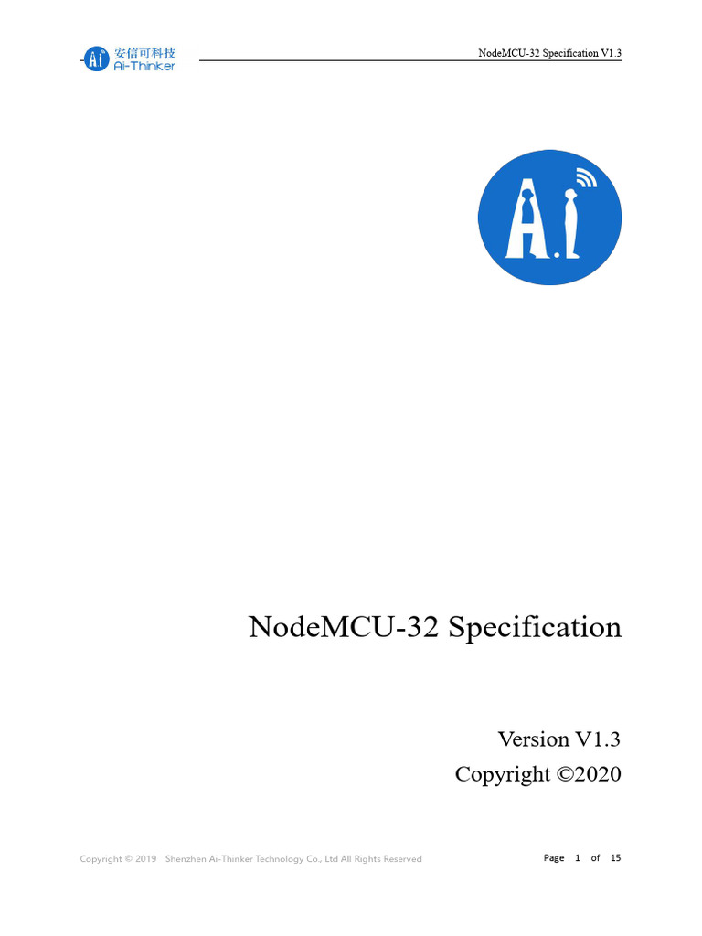Nodemcu32-S Specification v1.3 | PDF | Bluetooth | Wi Fi