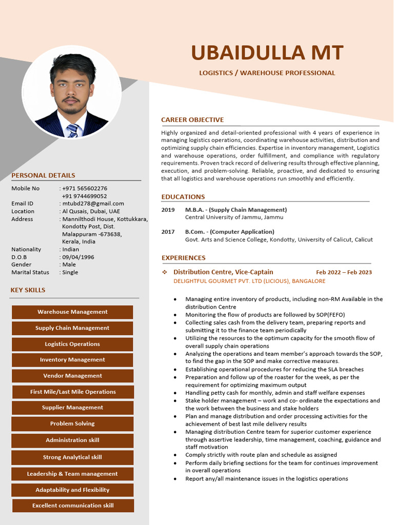 Ubaidulla Mt Cv Ae | PDF