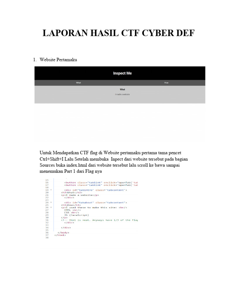Laporan Hasil CTF Cyber Def | PDF