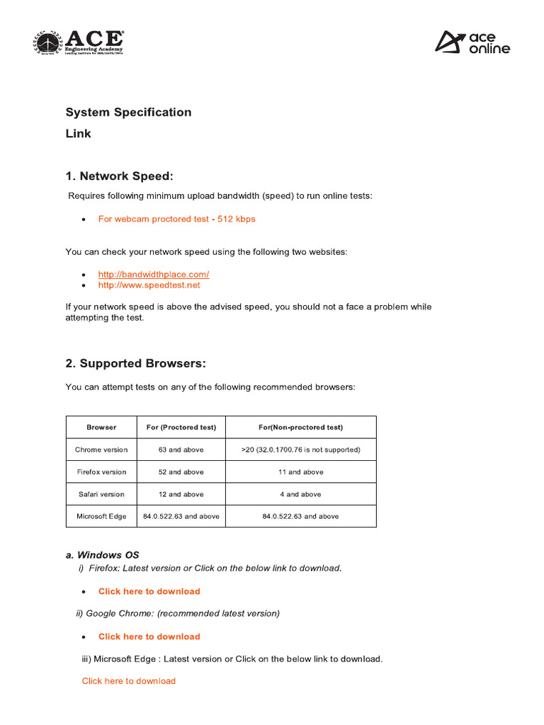 System Specifications 1 | PDF