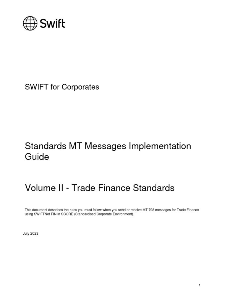 mt798 Mig v5.3.1 202307 | PDF | Letter Of Credit | Service Industries