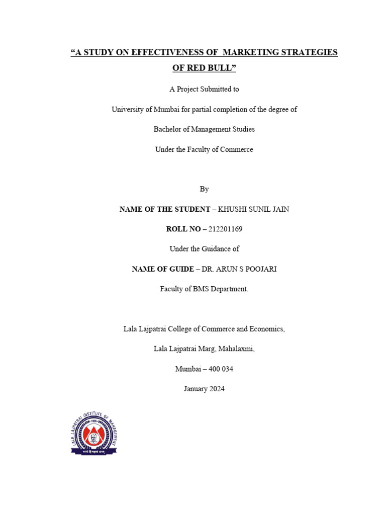 A Study On Effectiveness of Marketing Strategies of Red Bull | PDF ...