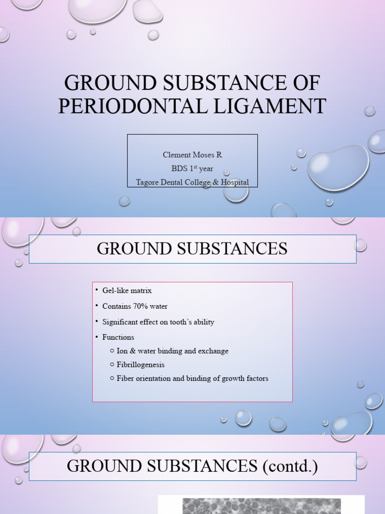Ground Substance of Periodontal Ligament | PDF