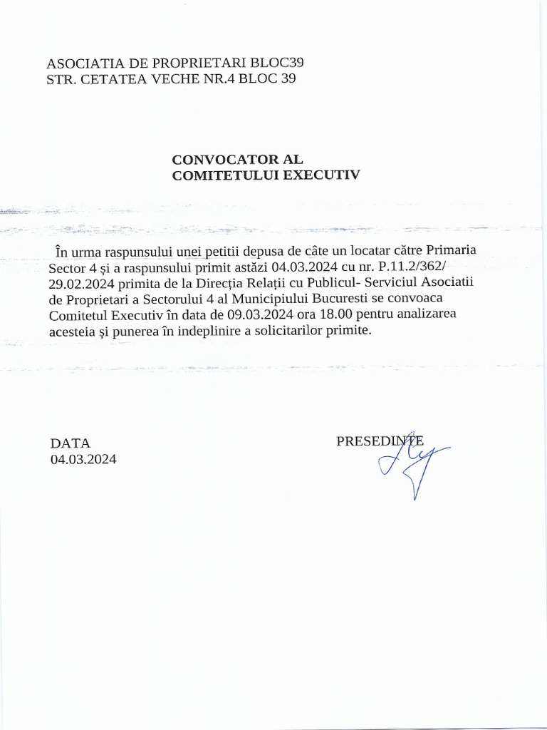 Convocator-04 03 2024 | PDF