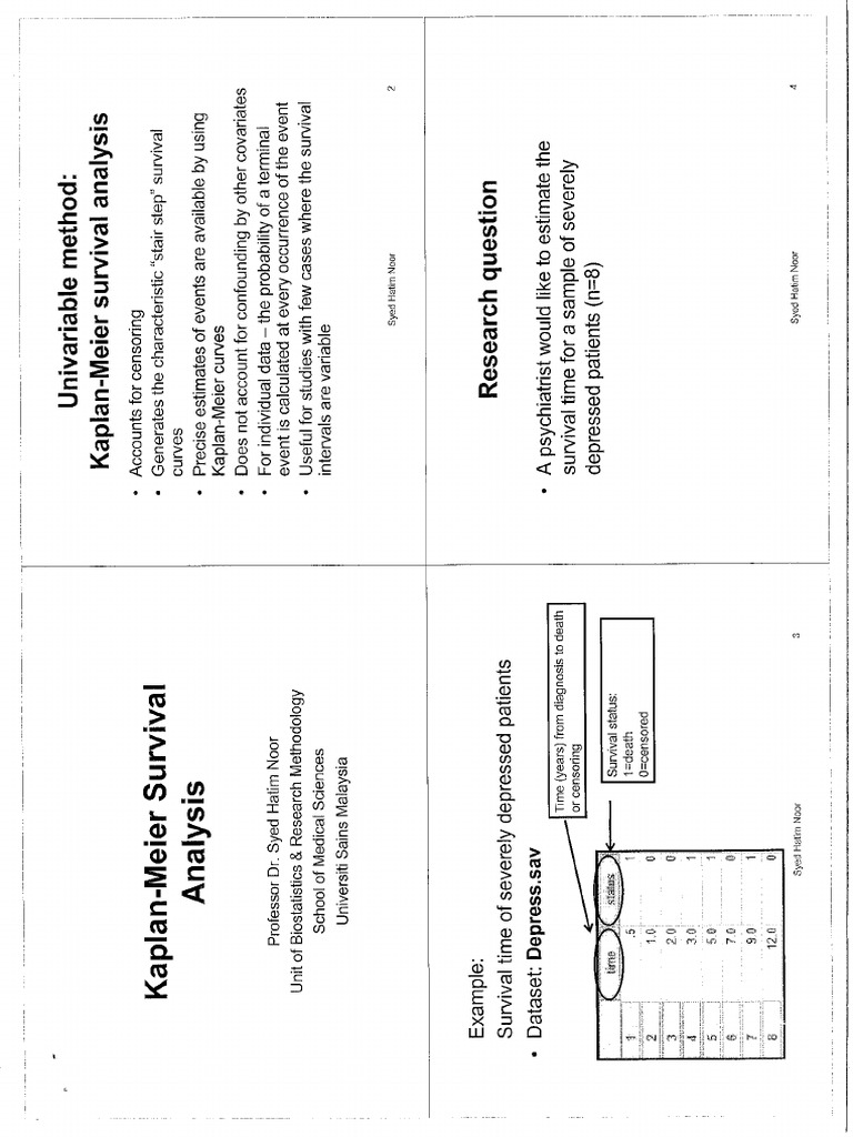 Kaplan Meier Survival Analysis | PDF