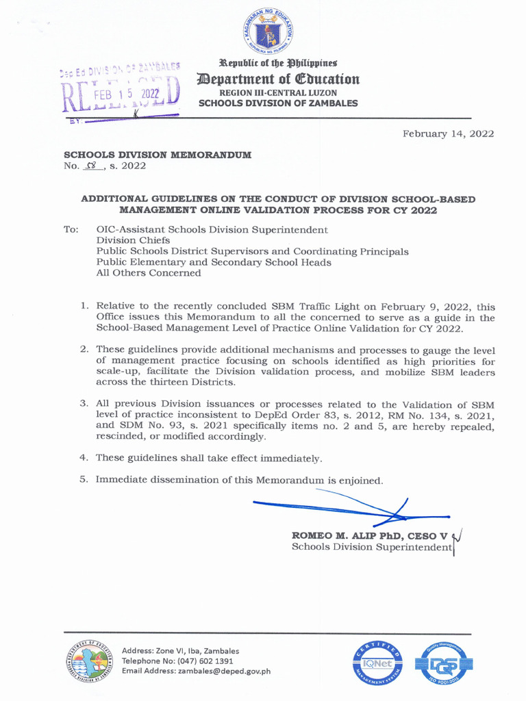 SDM No. 58, s. 2022- Additional Guidelines On The Conduct Of Division ... SDM No. 58, s. 2022- Additional Guidelines On The Conduct Of Division ...