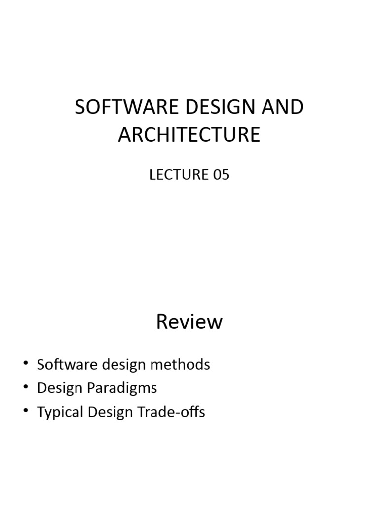 Sdalecture 05 | Download Free PDF | Software Architecture | System