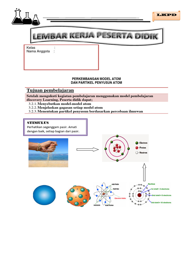2 - Lampiran LKPD Perkembangan Model Atom | PDF