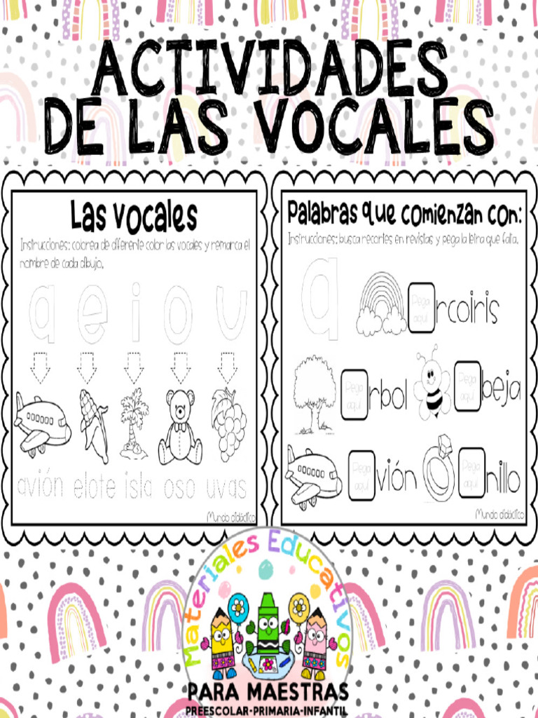Cuadernillo Actividades Vocales Recopilado Por Materiales Educativos ...