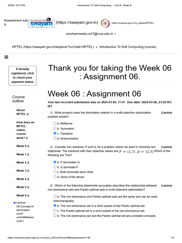 Week 06 Assignment | PDF | Mathematical Optimization | Genetic Algorithm