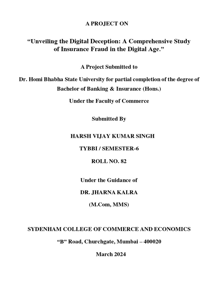 Project Final Harsh | PDF | Insurance | Fraud