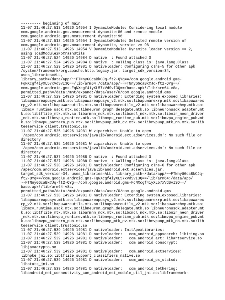 Google Play Services Dynamite Module Logs | PDF | Java (Programming ...