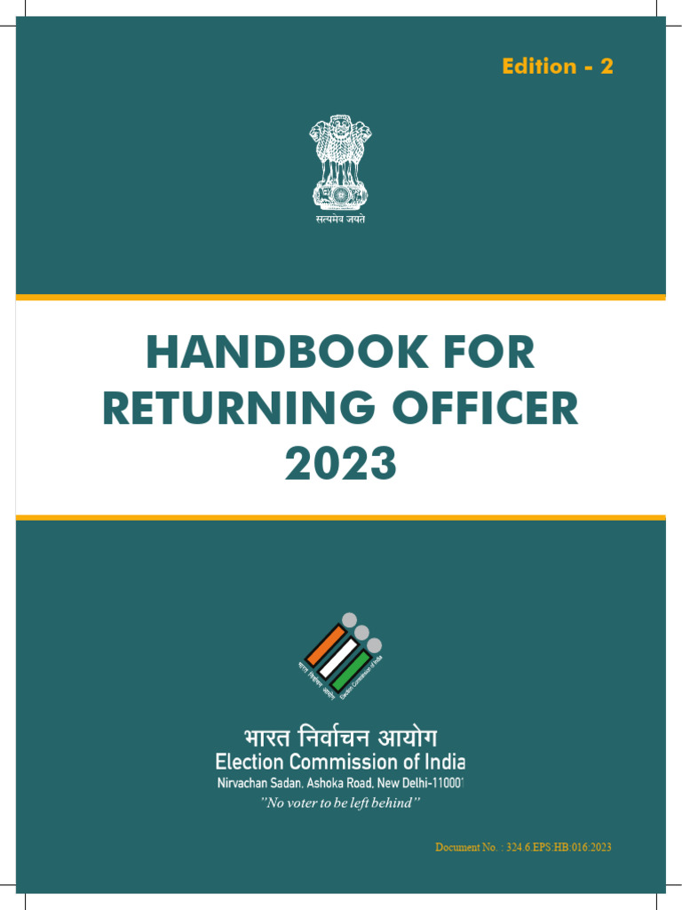 Handbook For Returning Officer, 2023 | PDF | Absentee Ballot ...
